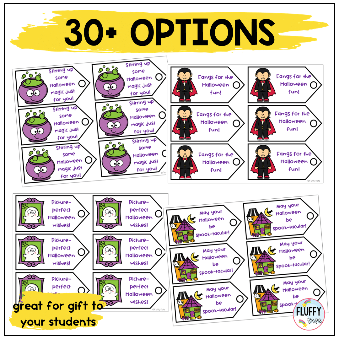 30+ Halloween Gift Tags for Teachers and Moms - FluffyTots