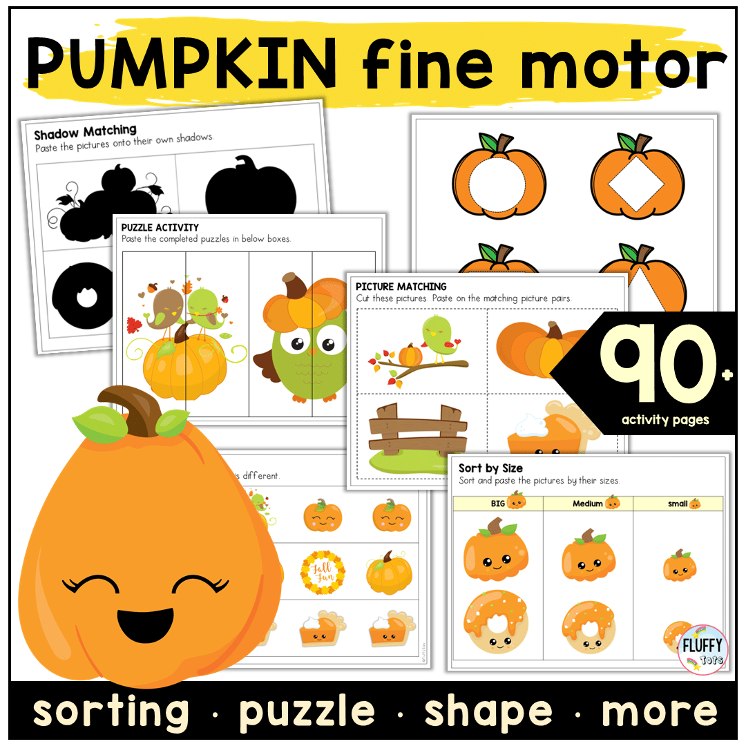 Pumpkin Shape Sorting : FREE 3 Shapes to be Sorted - FluffyTots