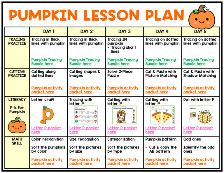 9 FREE Pumpkin Printables and Pumpkin Lesson Plan for Preschool and ...