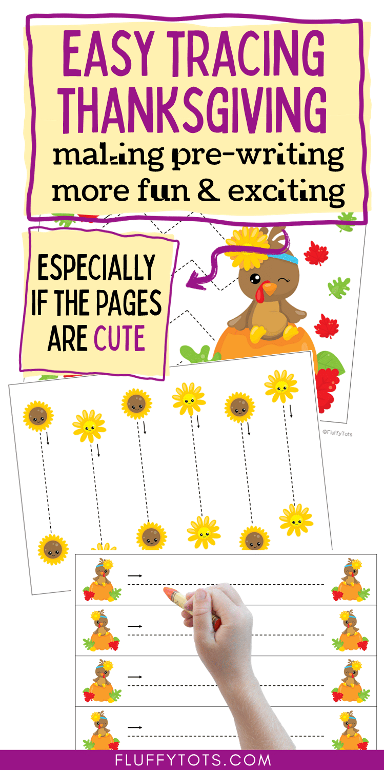 70+ Pages Fun Thanksgiving Tracing Printables for Your Kids - FluffyTots