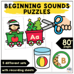 Christmas Beginning Sounds Puzzles : Easy 26 Letter Puzzles - FluffyTots