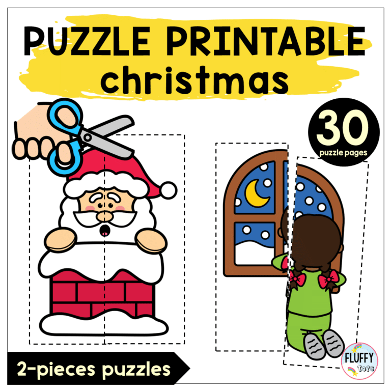 Fun Christmas Kids Activities Puzzle Printables - FluffyTots