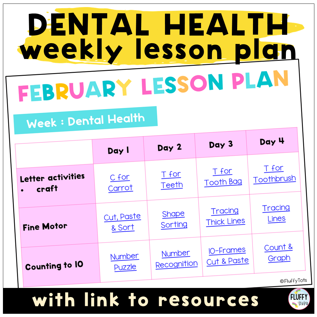 Fun Dental Health Lesson Plan for Toddler and Preschool with 3 Main ...