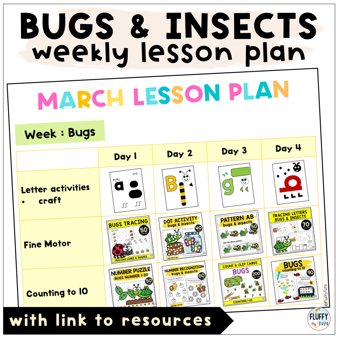 Discover Simple Bugs Lesson Plan for Toddler and Preschool with 3 Main ...