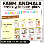 Cute Farm Animals Lesson Plan for Toddler and Preschool with 3 Main ...