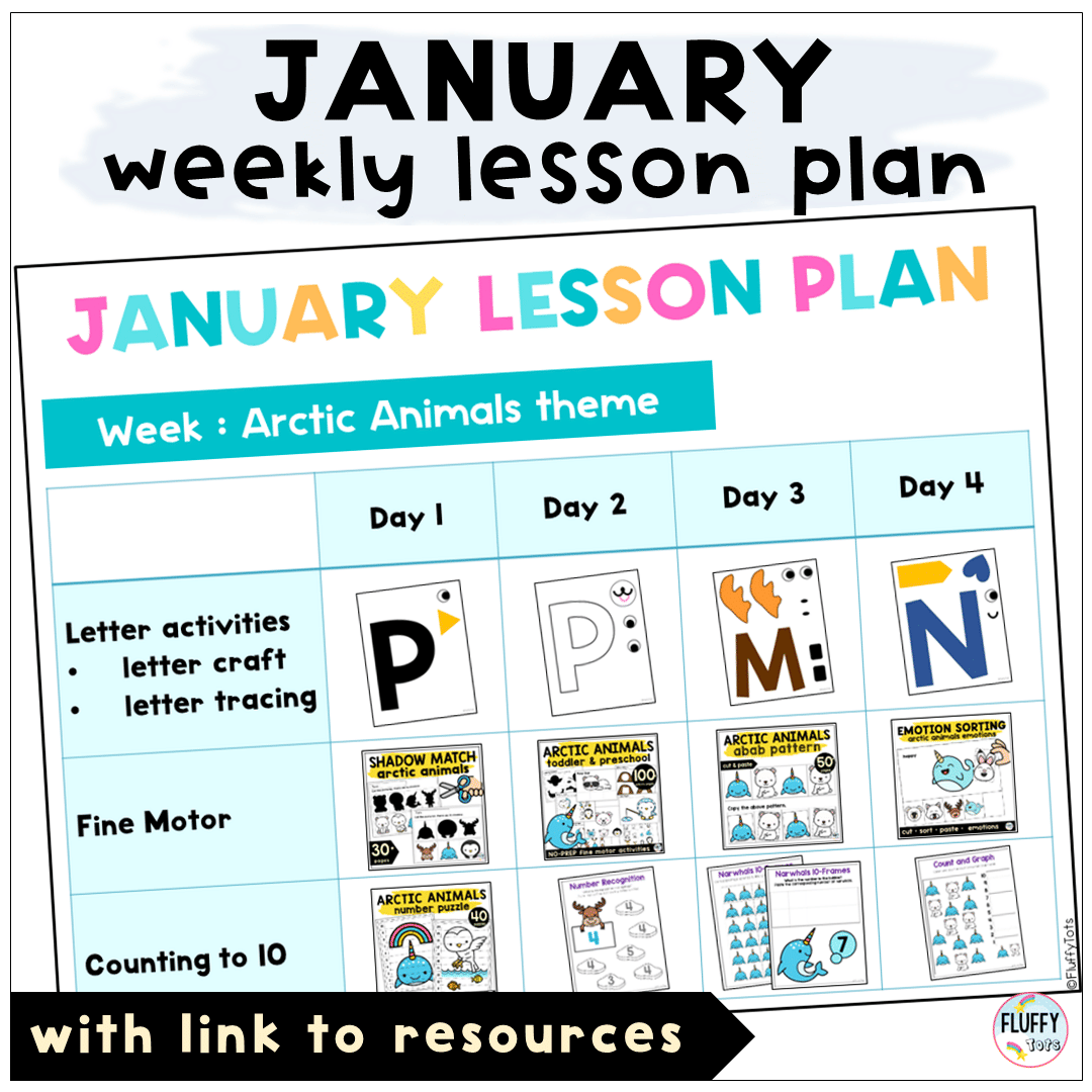 Fun January Lesson Plan Ideas for Toddler and Preschool with 3 Main ...