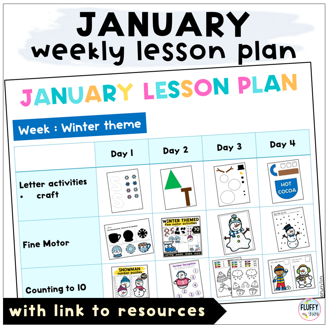 Easy Winter Lesson Plan Ideas for Toddler and Preschoolers with 3 Main ...