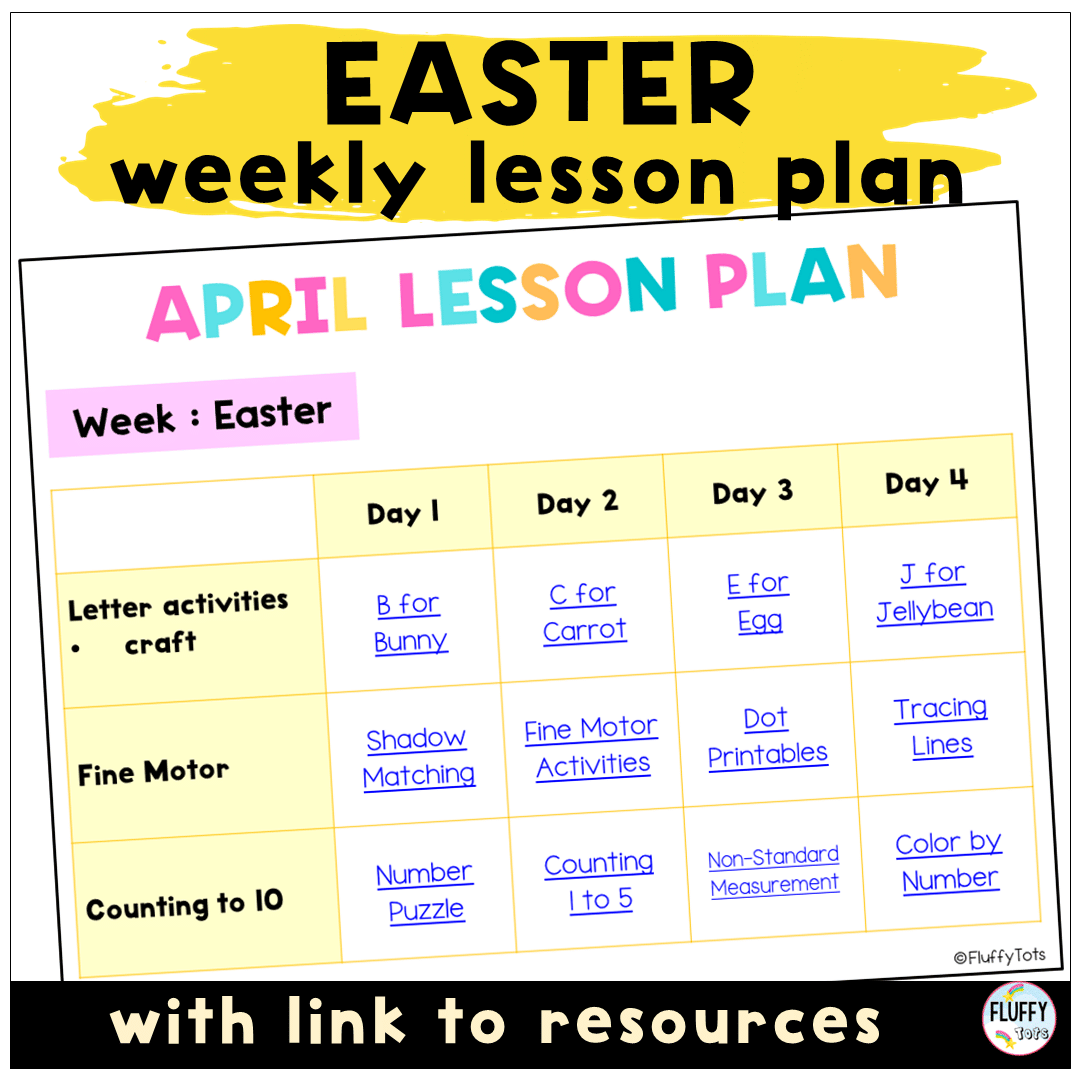 Colorful Easter Lesson Plans for Toddler and Preschool for 4 Exciting ...