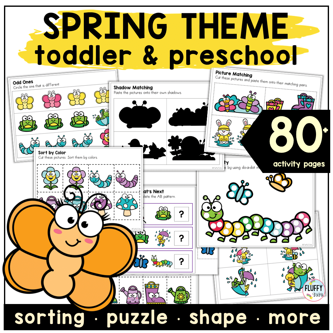 Fun Spring Shape Sorting Printable - FluffyTots