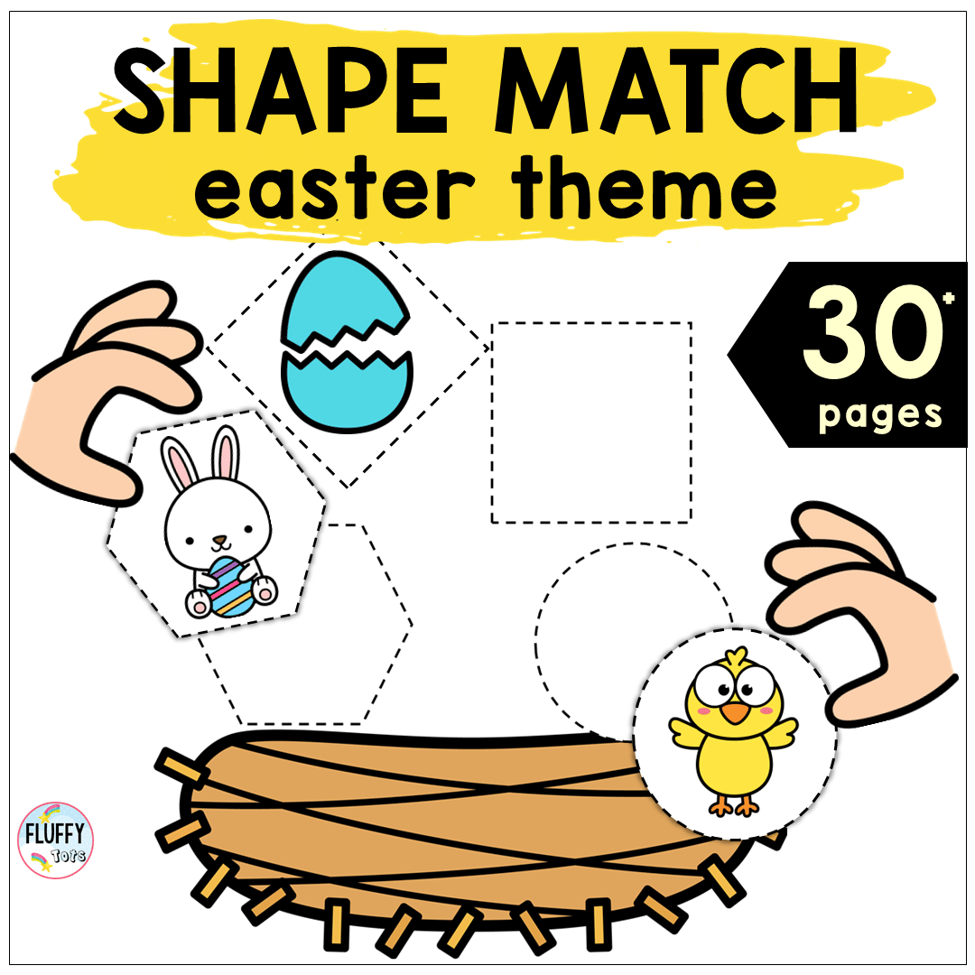 Fun Easter Egg Printable Shape Sorting Activity - FluffyTots