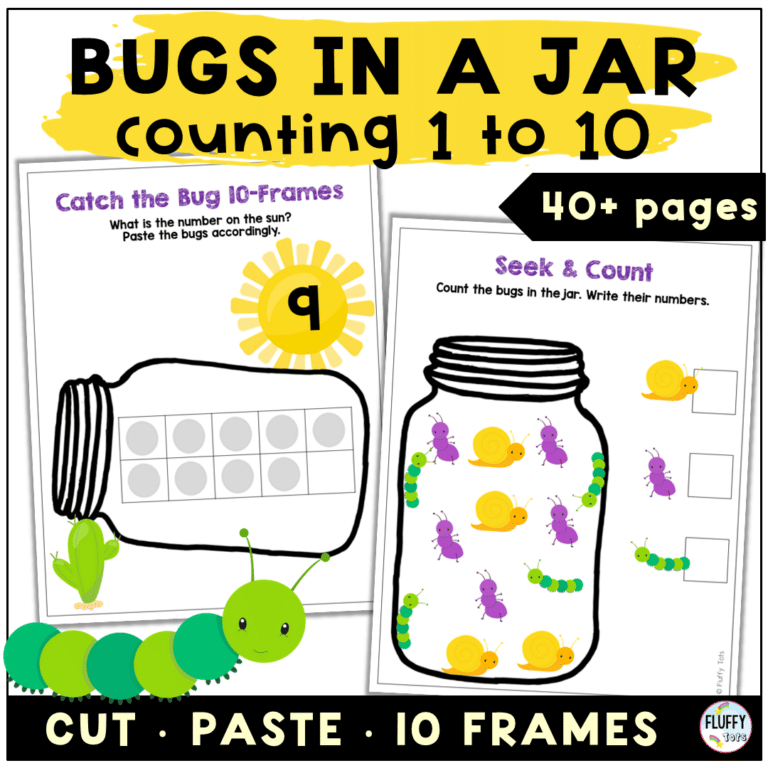 Bugs 10-Frames : FREE 10 Low Prep Task Cards - FluffyTots