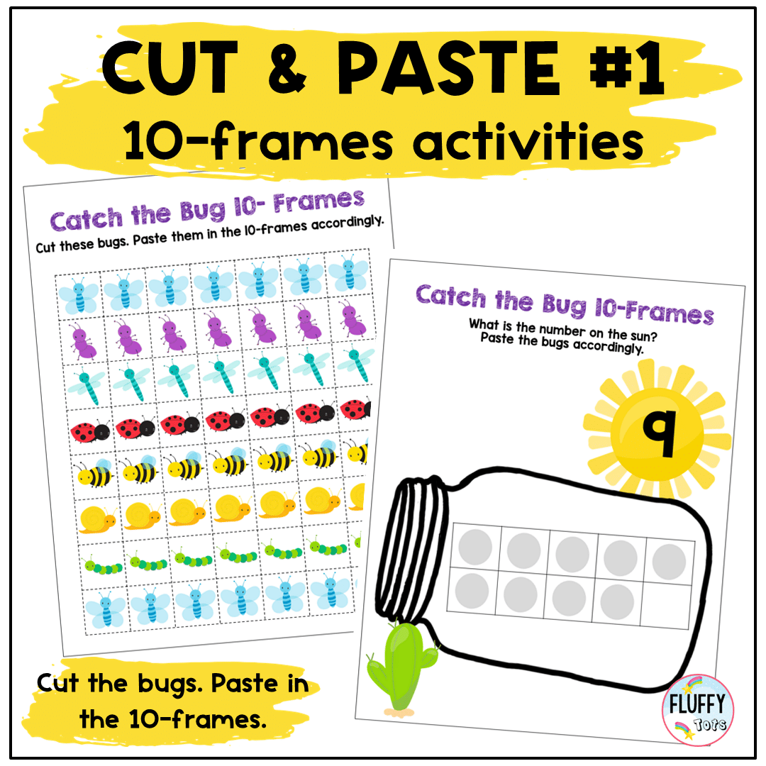 Bugs 10-Frames : FREE 10 Low Prep Task Cards - FluffyTots