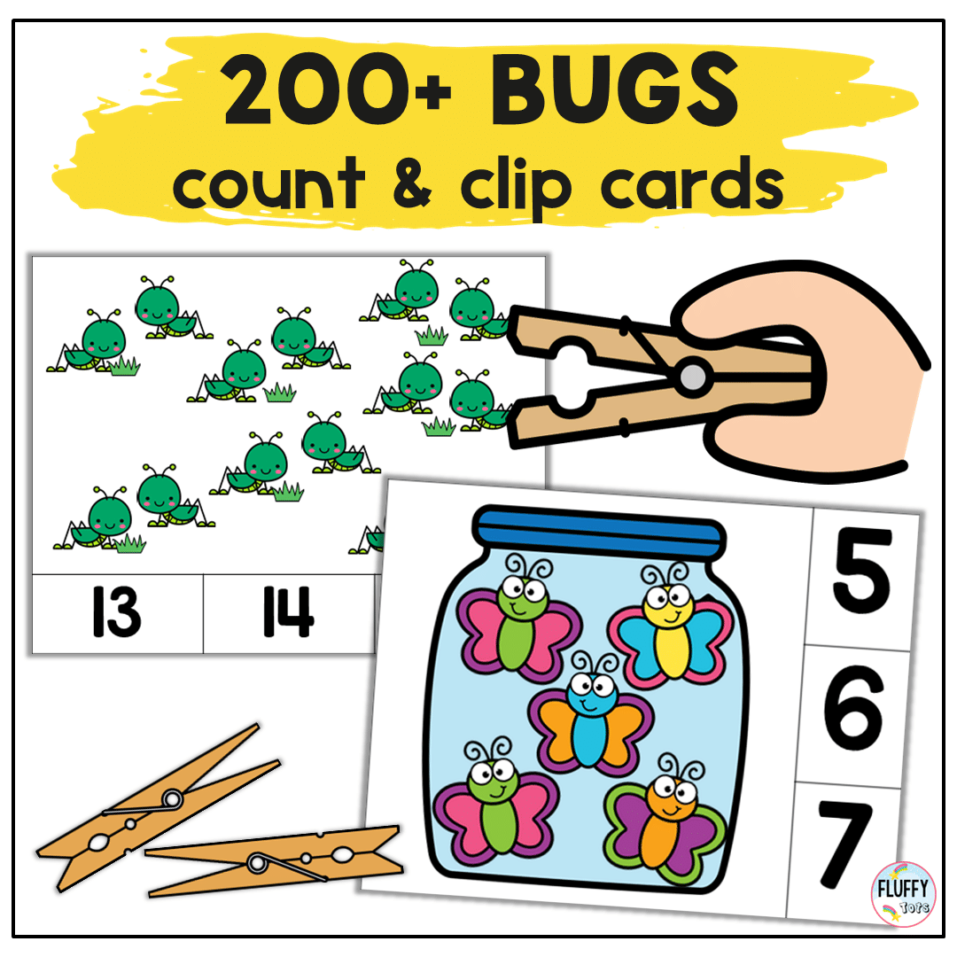 Bugs Count and Clip Cards : FREE 16 Low Prep Exciting Clip Cards ...