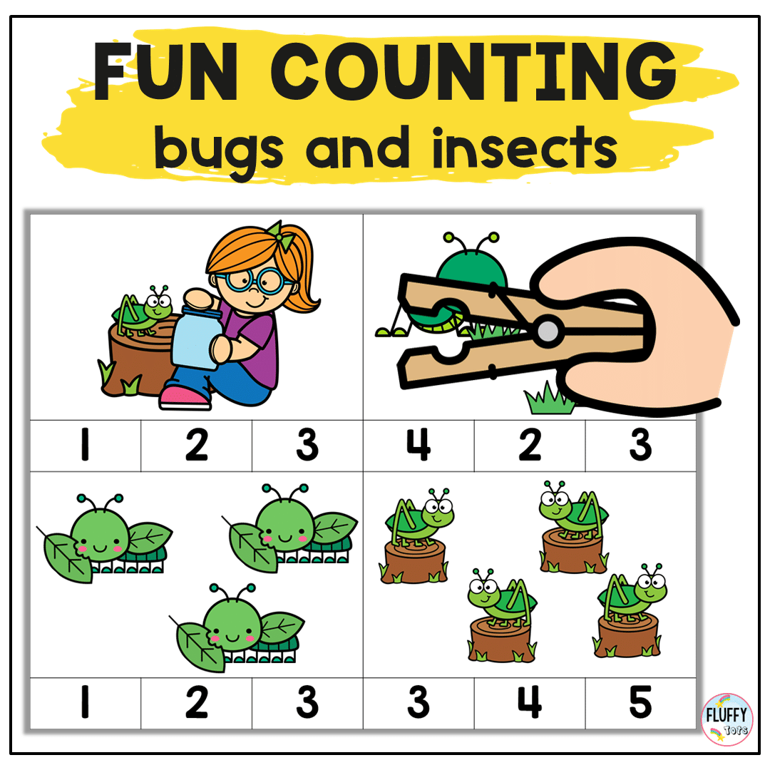 Bugs Count and Clip Cards : FREE 16 Low Prep Exciting Clip Cards ...