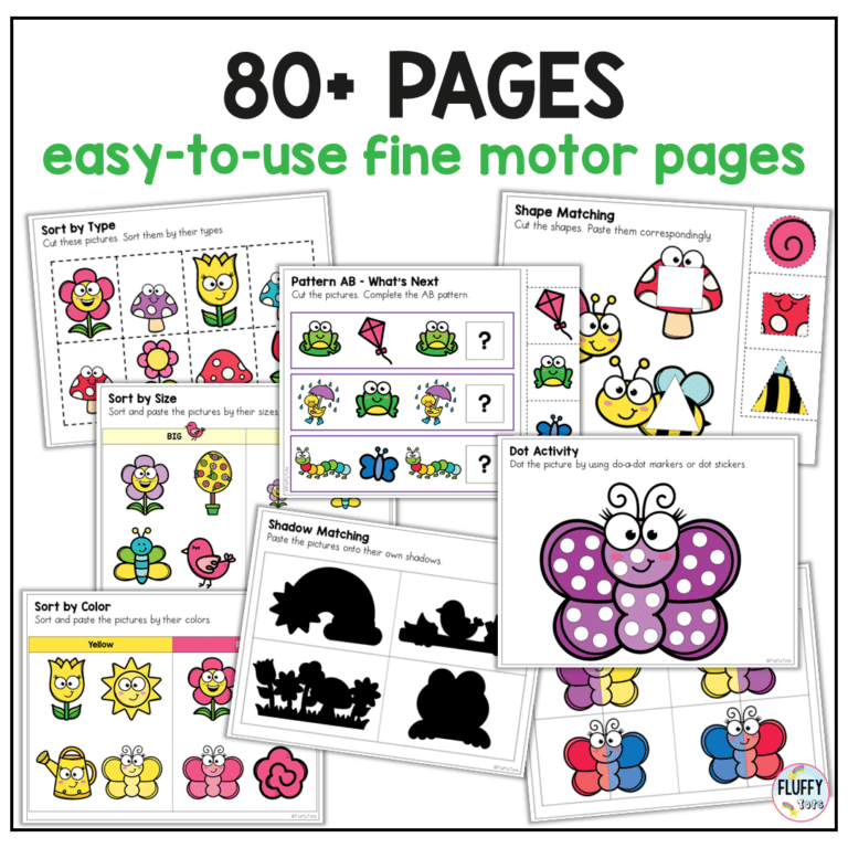 Fun Spring Shape Sorting Printable - FluffyTots