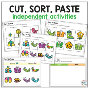 Fun Spring Shape Sorting Printable - FluffyTots