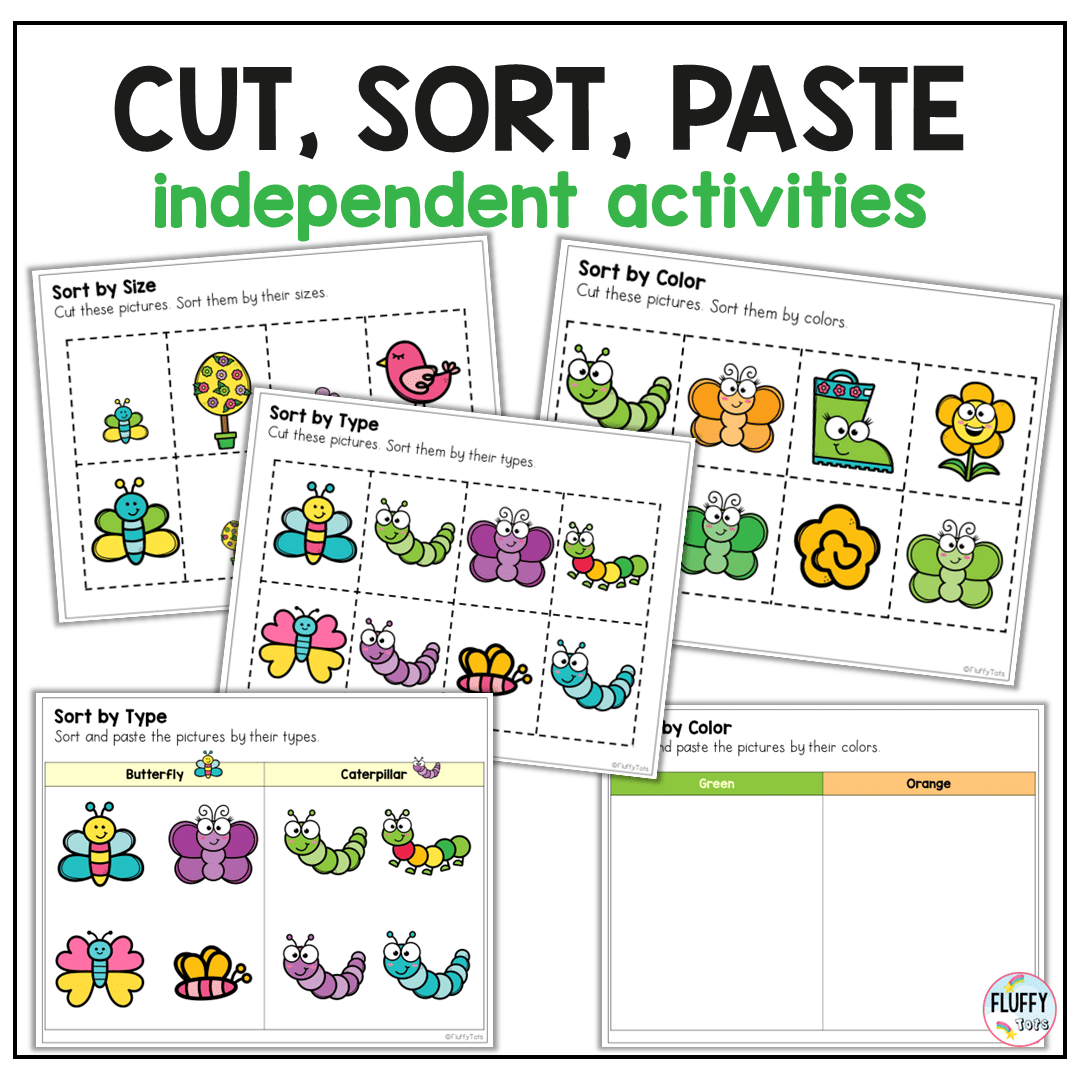 Fun Spring Shape Sorting Printable - FluffyTots
