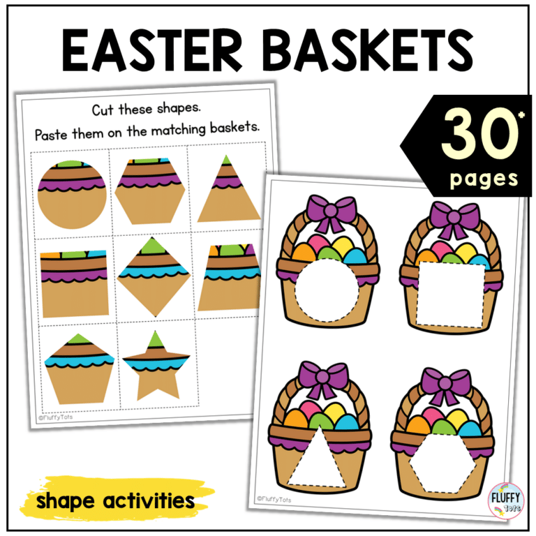 Fun Easter Egg Printable Shape Sorting Activity - FluffyTots