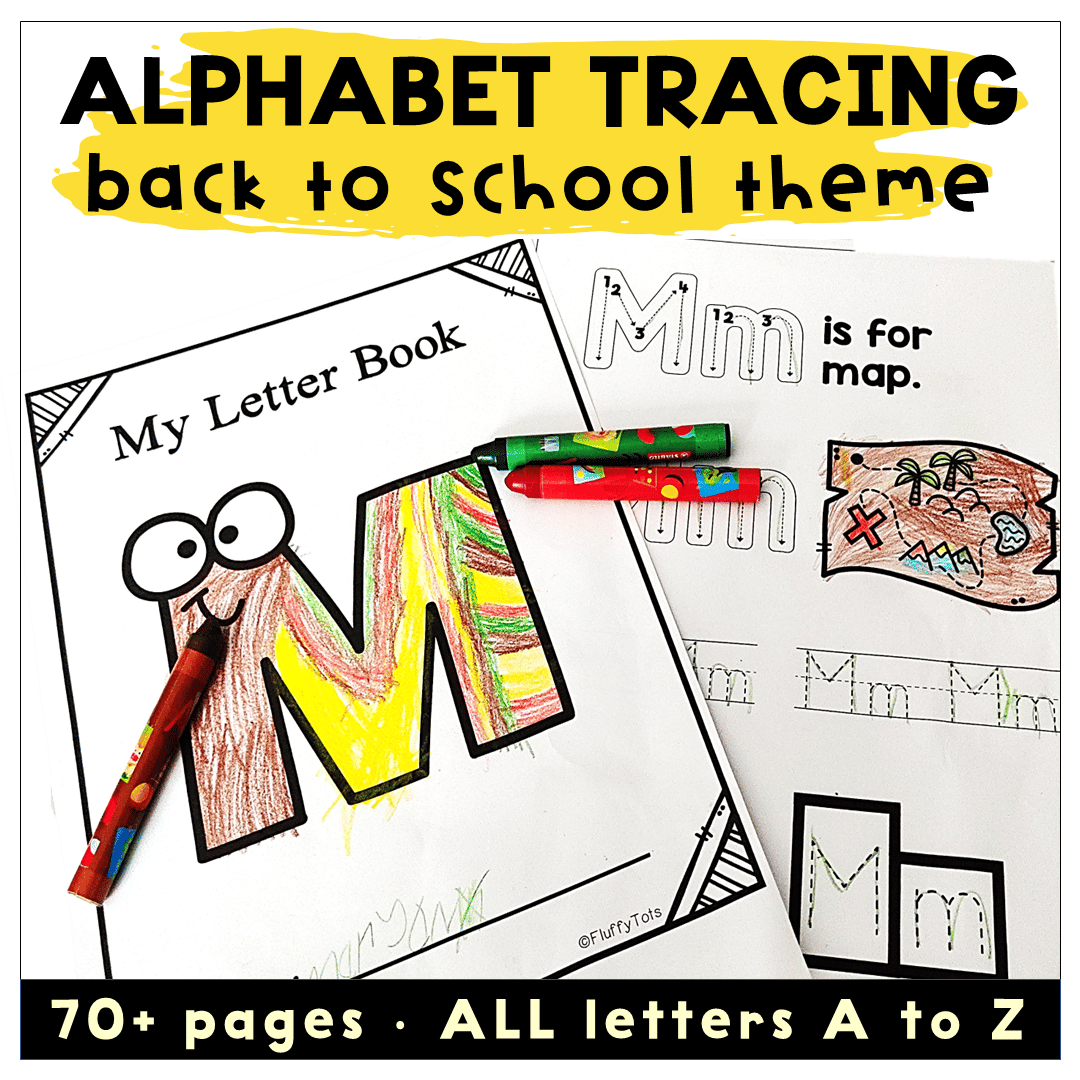 70+ Pages Tracing Letters Worksheets: Fun Back to School Theme - FluffyTots