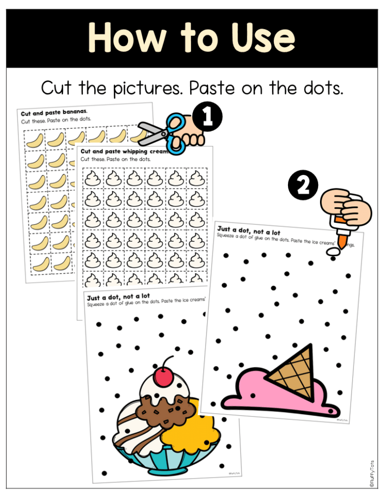 40+ Pages Fun Ice Cream-Theme Glue Practice Worksheet for Preschool ...