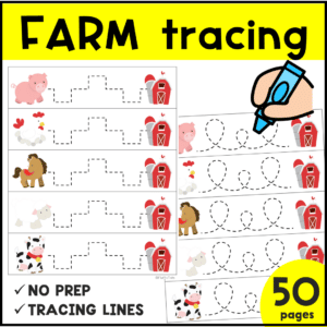 Exciting Farm Tracing Printables for Preschool and Toddler - FluffyTots