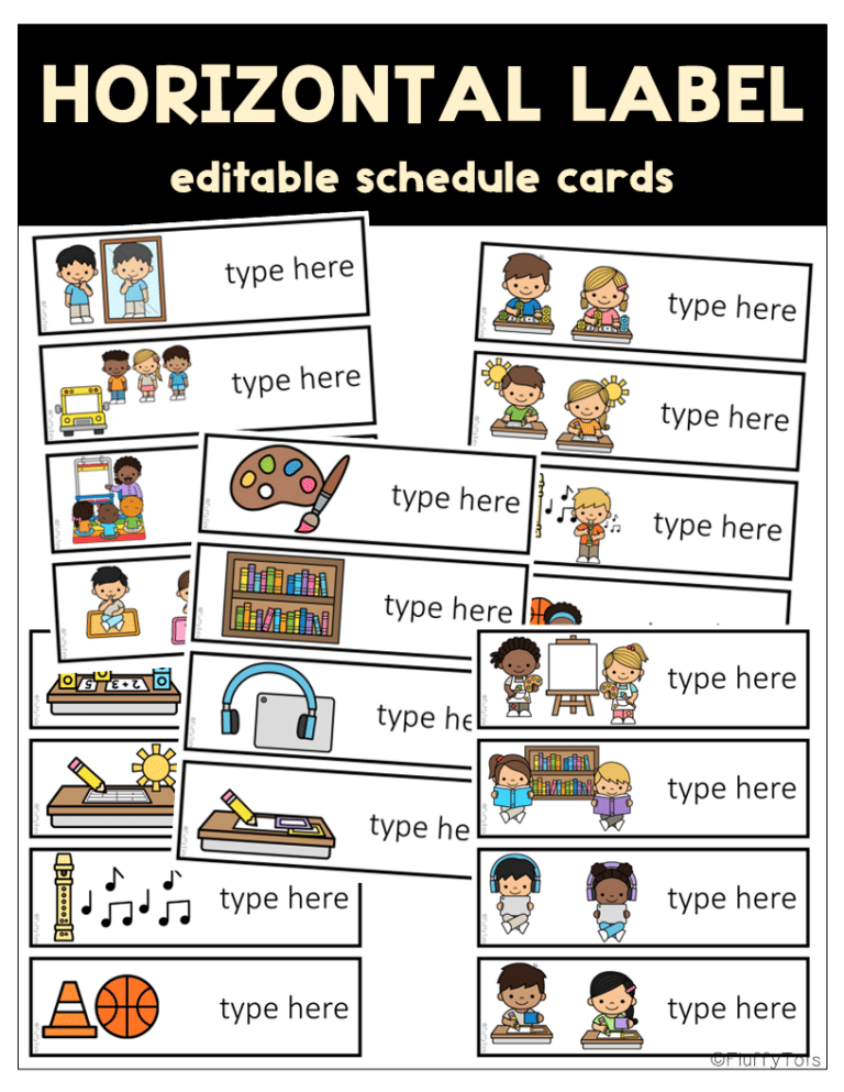Fun 40+ Classroom Schedule Cards with Pictures for Kids - FluffyTots