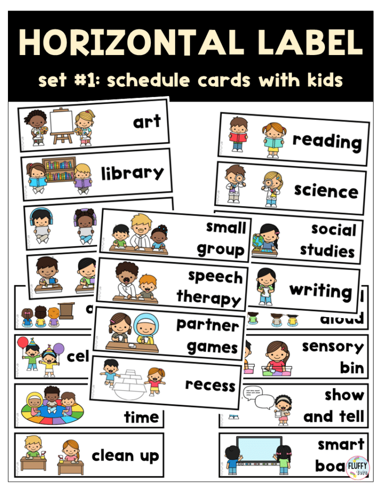 Fun 40+ Classroom Schedule Cards with Pictures for Kids - FluffyTots