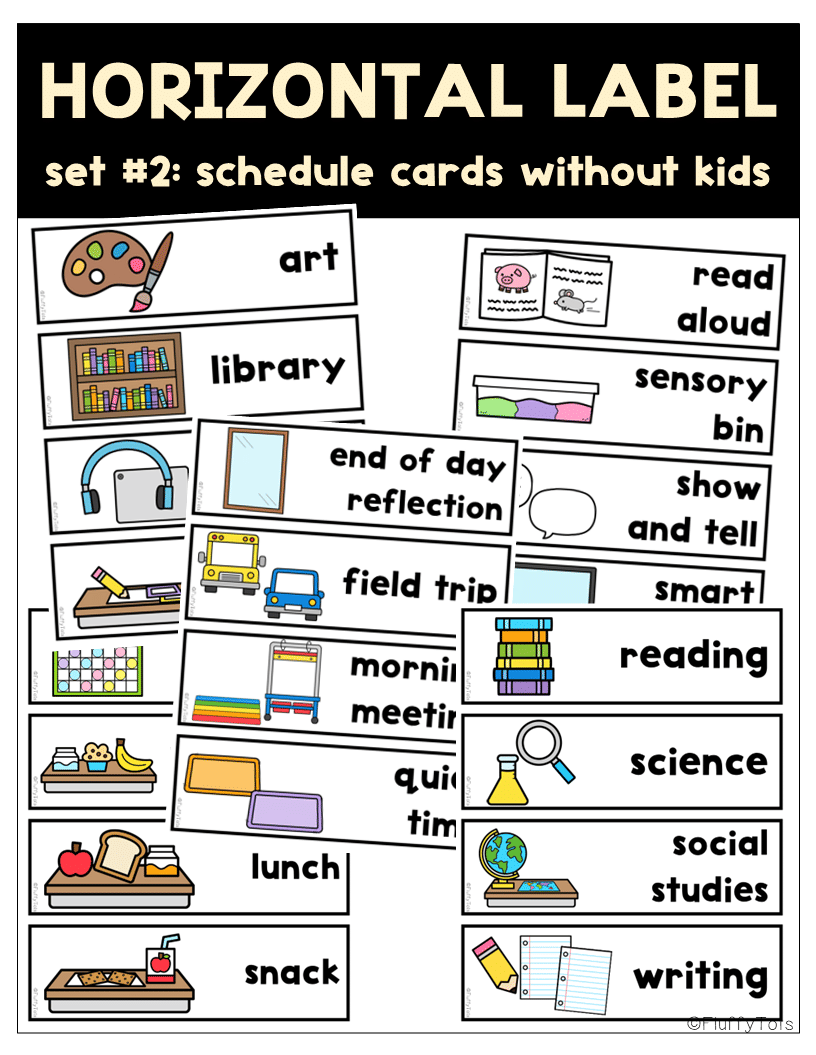 Fun 40+ Classroom Schedule Cards with Pictures for Kids - FluffyTots