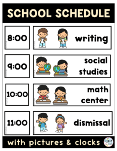 Fun 40+ Classroom Schedule Cards with Pictures for Kids - FluffyTots