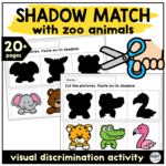 Adorable 20+ Pages Zoo Animals Shadow Matching Worksheets - FluffyTots