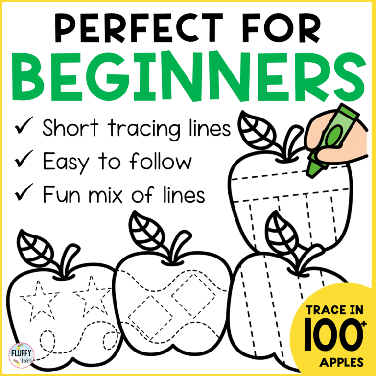 Apple Tracing Printables: FREE 6 Fun Tracing Apples - FluffyTots