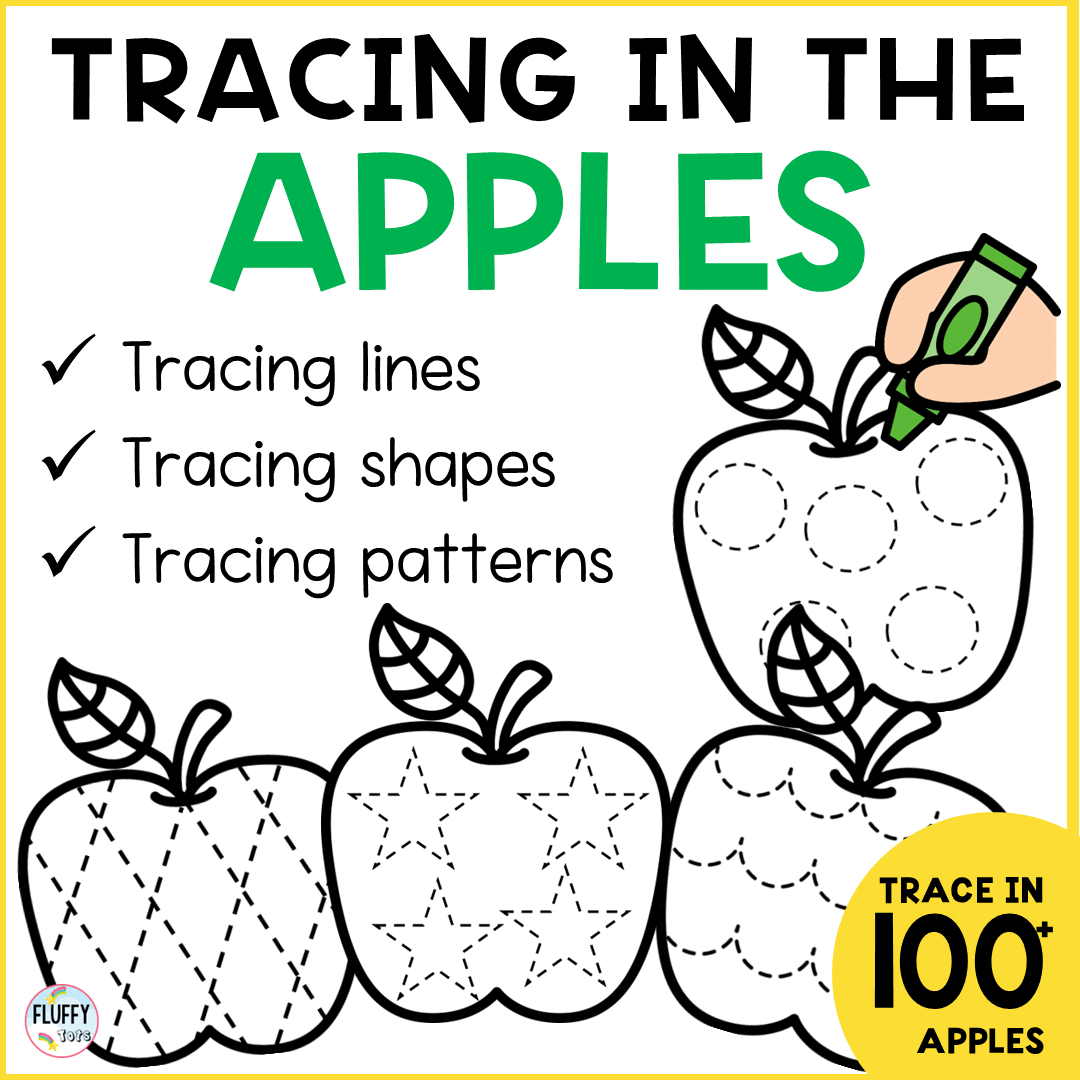 Apple Tracing Printables: FREE 6 Fun Tracing Apples - FluffyTots