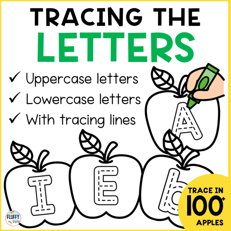 Apple Tracing Printables: FREE 6 Fun Tracing Apples - FluffyTots