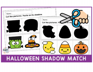 Adorable 40+ Pages Halloween Fine Motor Shadow Matching Worksheets ...