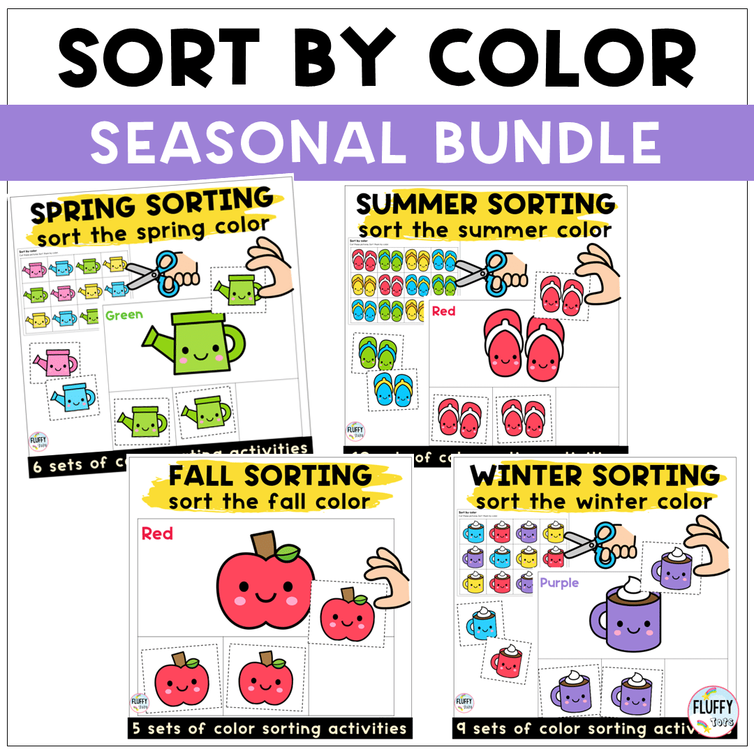 Apple Color Sorting Mat : FREE 3 Color Sorting - FluffyTots