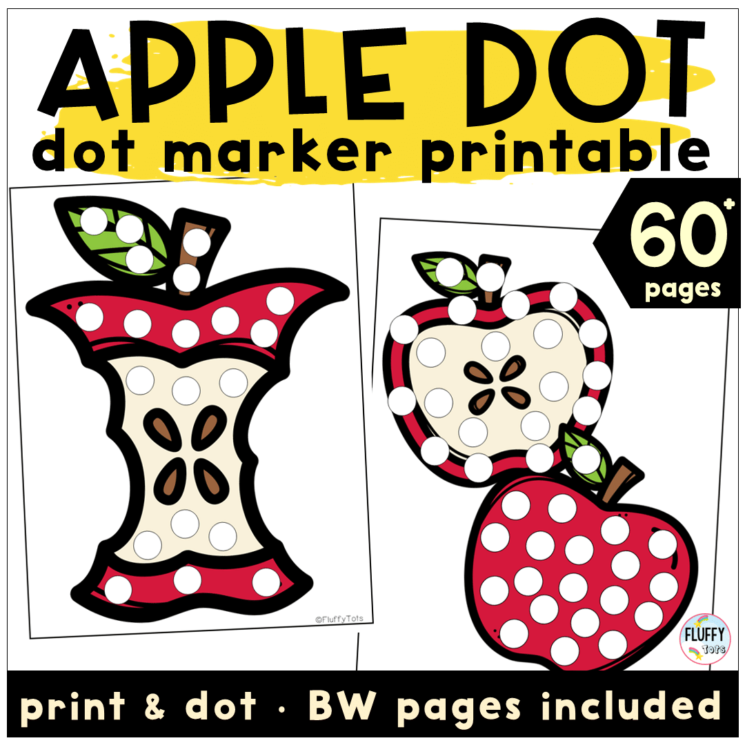 FREE 10 Pages Apple Dot Marker Printable for Fall Fine Motor Activities ...