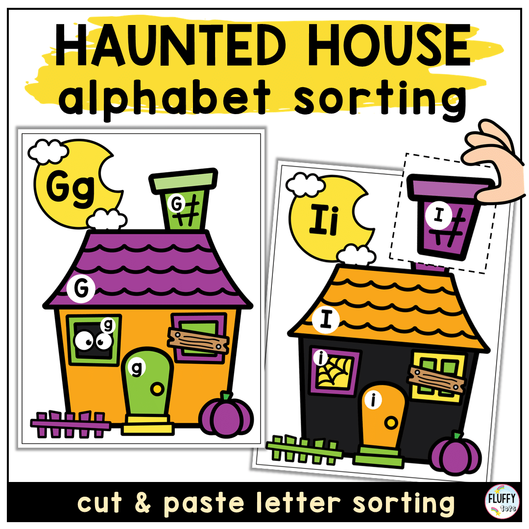 Fun Halloween Letter Sorting Craft for Literacy Activities - FluffyTots