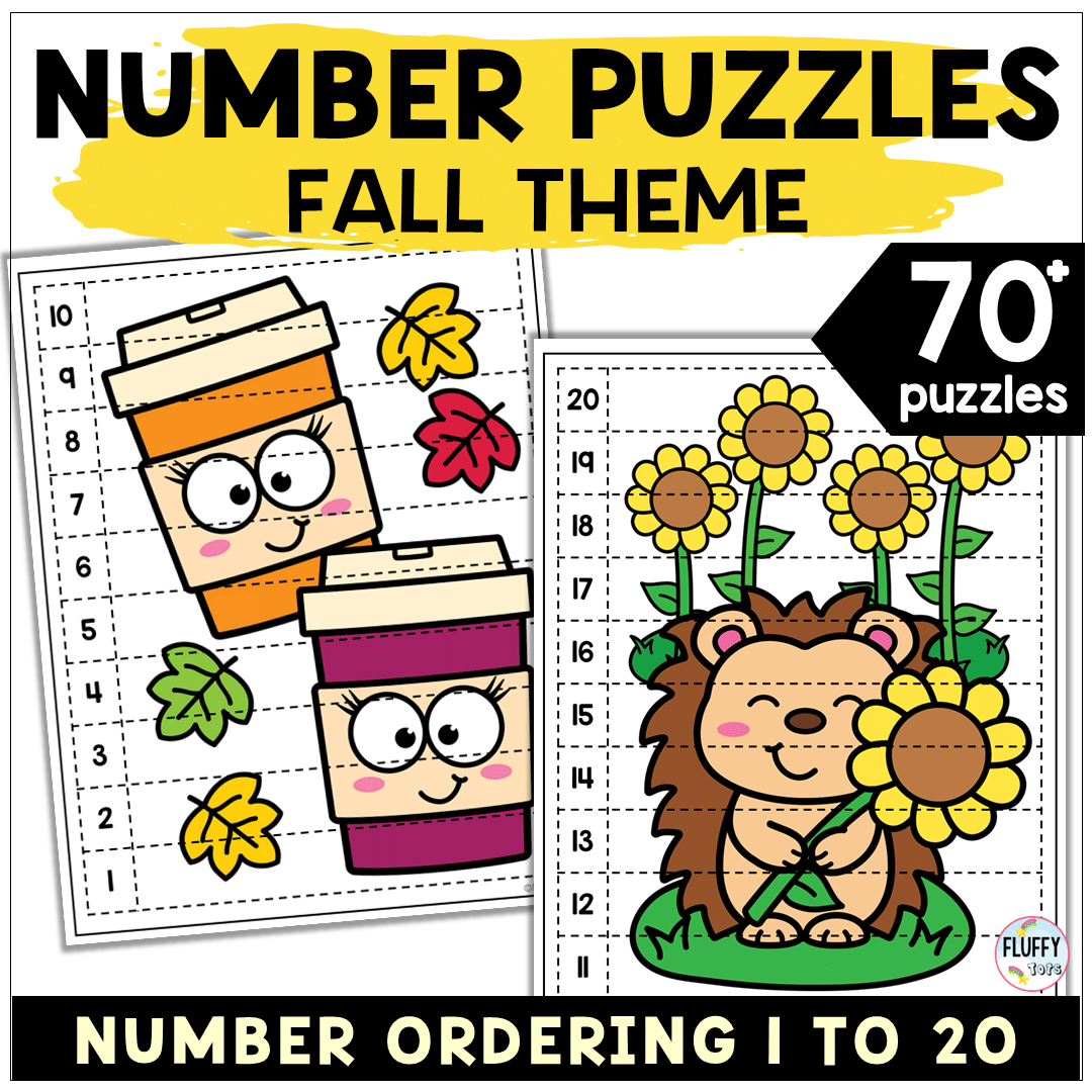 Fall Leaves Number Puzzle : FREE 2 Number Puzzles - FluffyTots