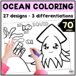 Fun 27 Coloring Pages Ocean Animals for Kids - FluffyTots