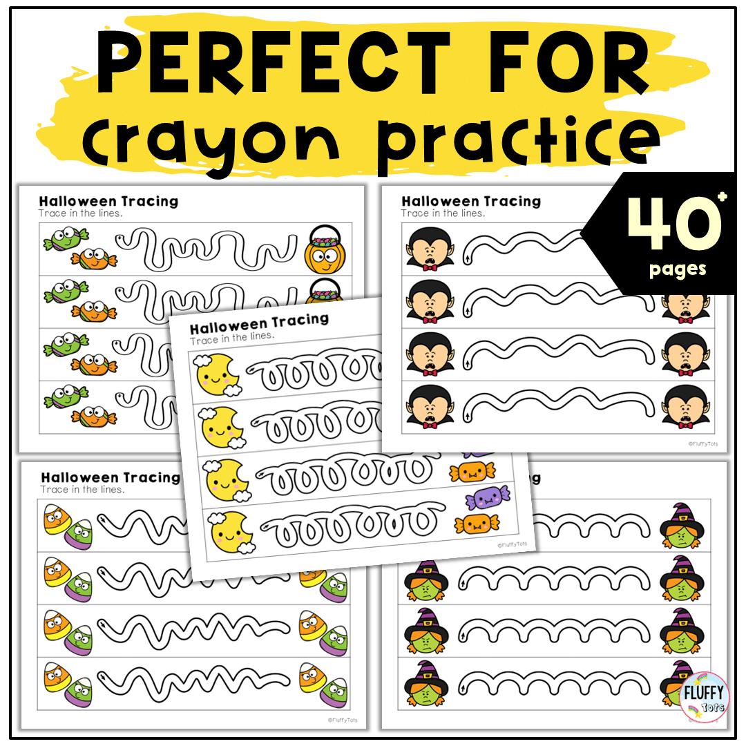 40+ Easy Pages of Halloween Tracing Lines Worksheet for Toddler and ...