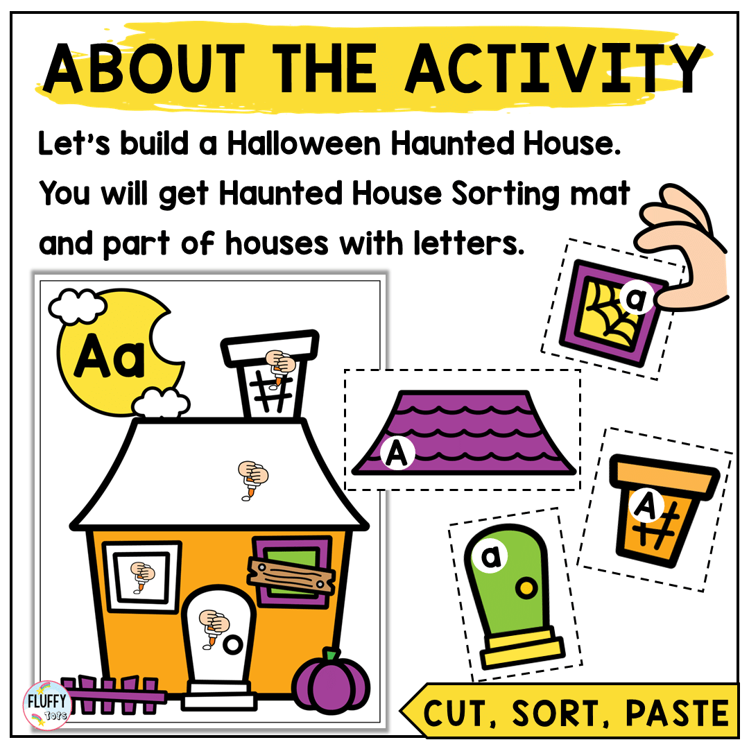 Fun Halloween Letter Sorting Craft for Literacy Activities - FluffyTots
