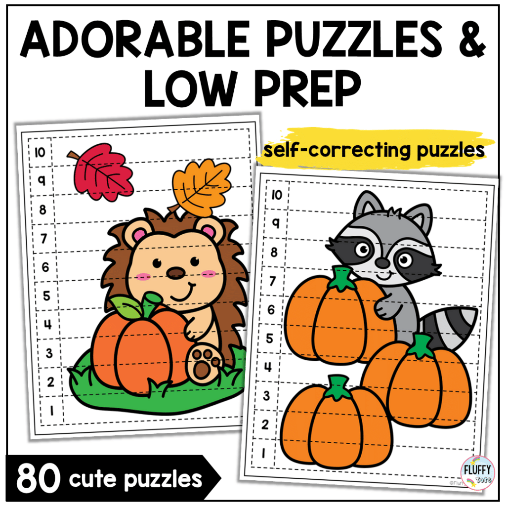 80 Adorable Fall Number Puzzles 1-20 for Hands-On Number Sequence ...