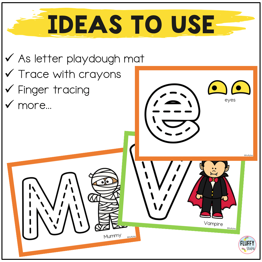 50+ Pages of Fun Halloween Letter Playdough Mats for Toddler and ...
