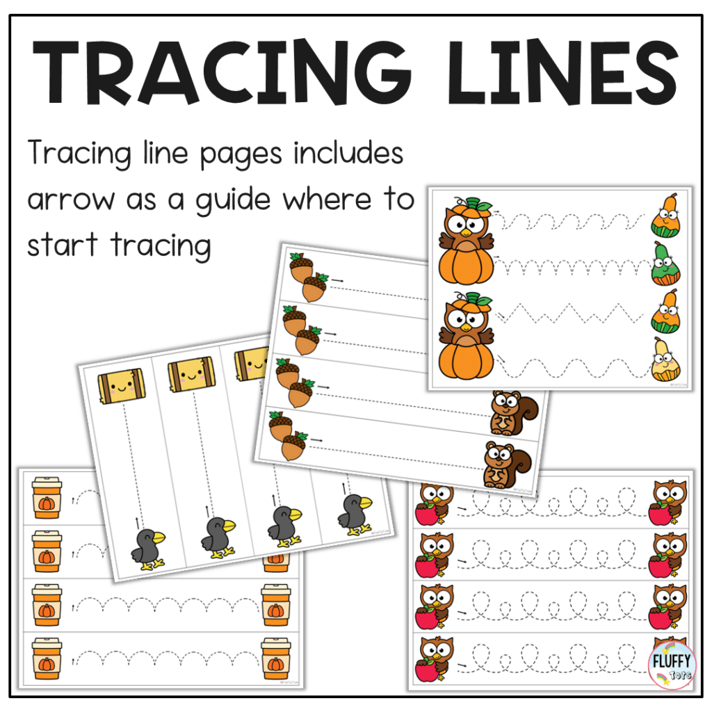 60+ Fun Pages of Fall Tracing Pages for Toddler and Preschool Kids ...