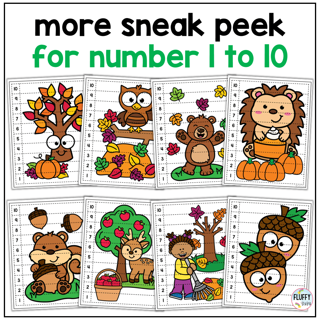 80 Adorable Fall Number Puzzles 1-20 for Hands-On Number Sequence ...
