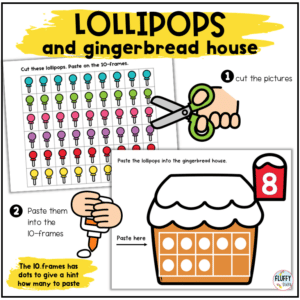 6 Sets of Adorable Gingerbread Ten Frame Cut and Paste Activities ...