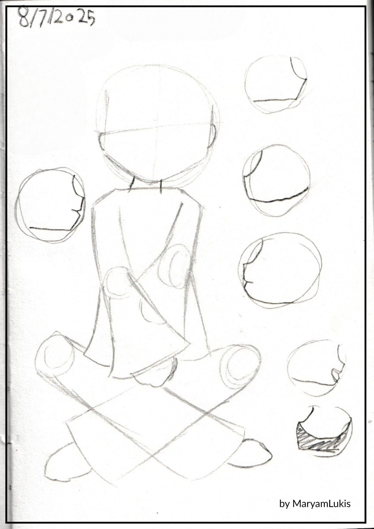 How to sketch human seating drawing - FluffyTots