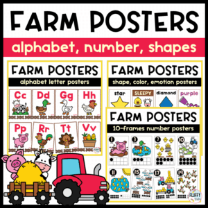 3 Cute Farm Themed Classroom Poster for Preschool and Kindergarten ...
