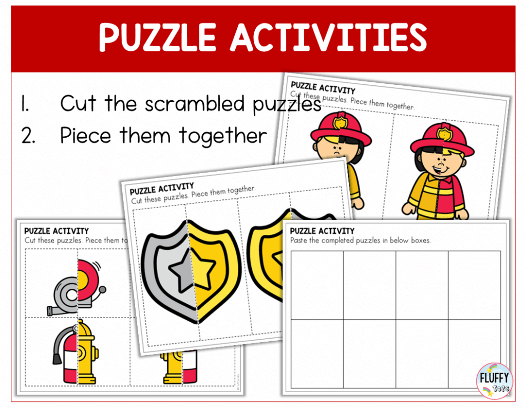 60 + Pages Firefighter Fine Motor Activity Worksheets for Preschool and ...