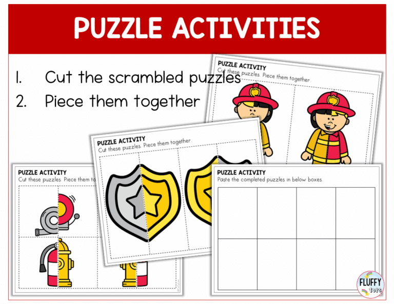 60 + Pages Firefighter Fine Motor Activity Worksheets for Preschool and ...